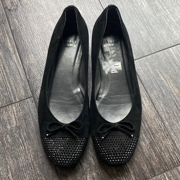 Stuart Weitzman Shoes Stuart Weitzman Suede Bejeweled Ballet Flats Sz95 Poshmark